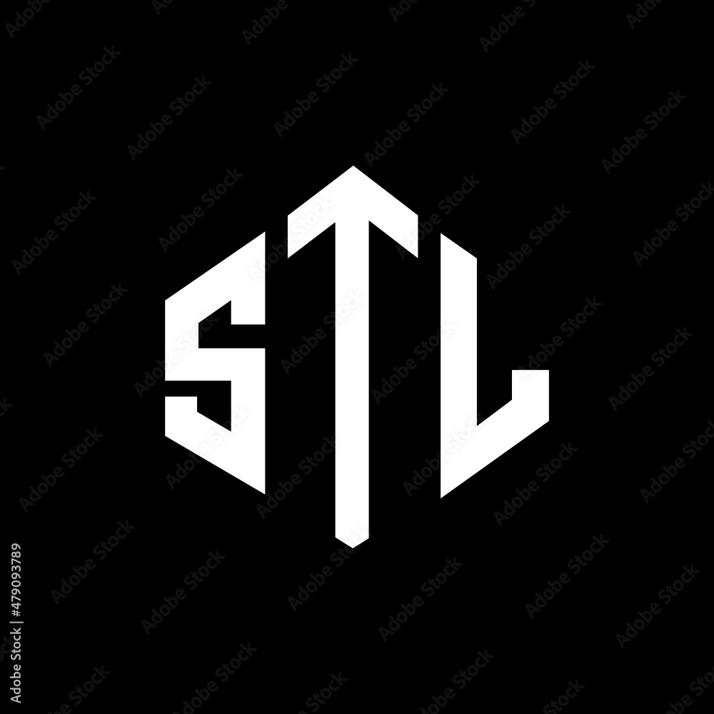 STL letter logo design with polygon shape. STL polygon and cube shape ...