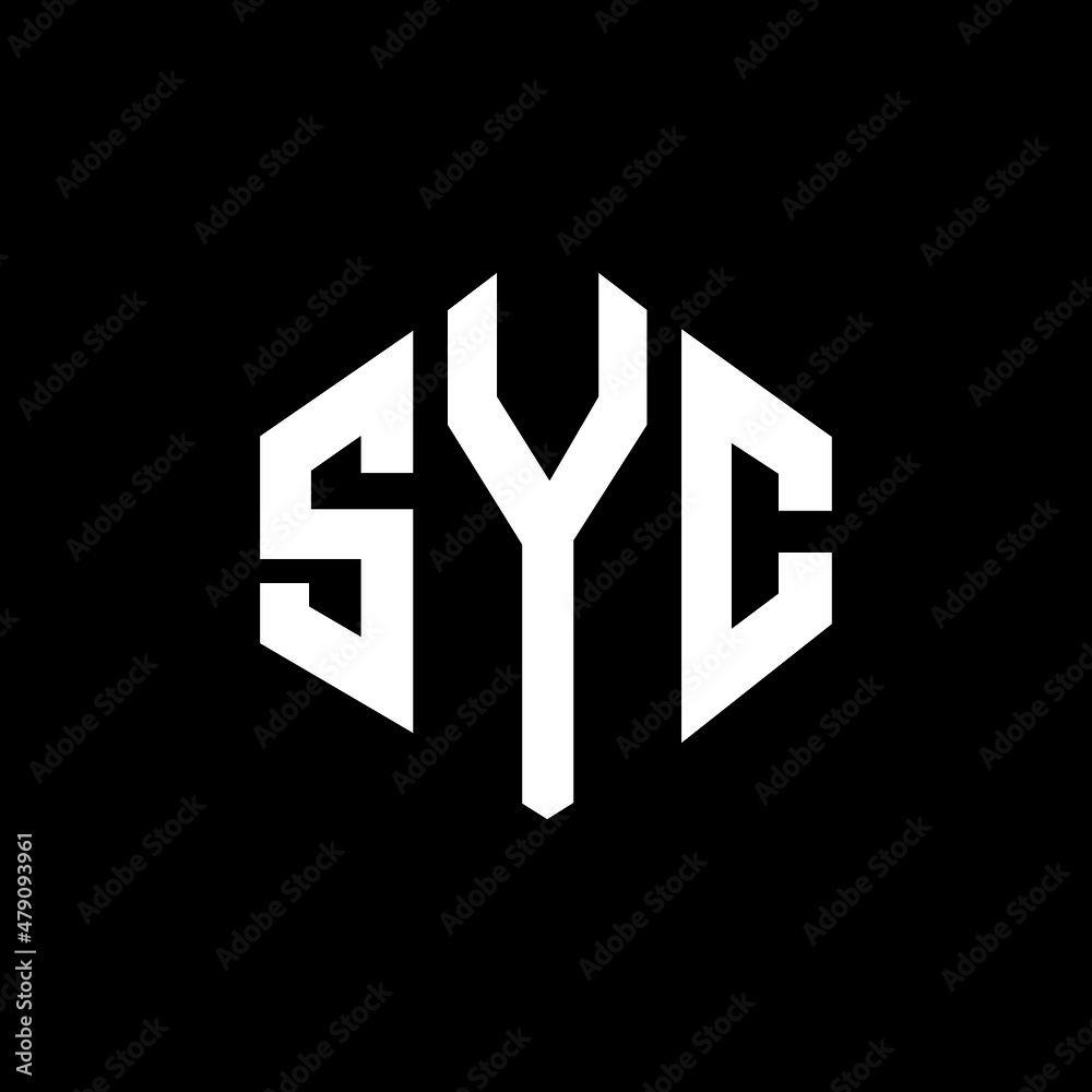 SYC letter logo design with polygon shape. SYC polygon and cube shape ...