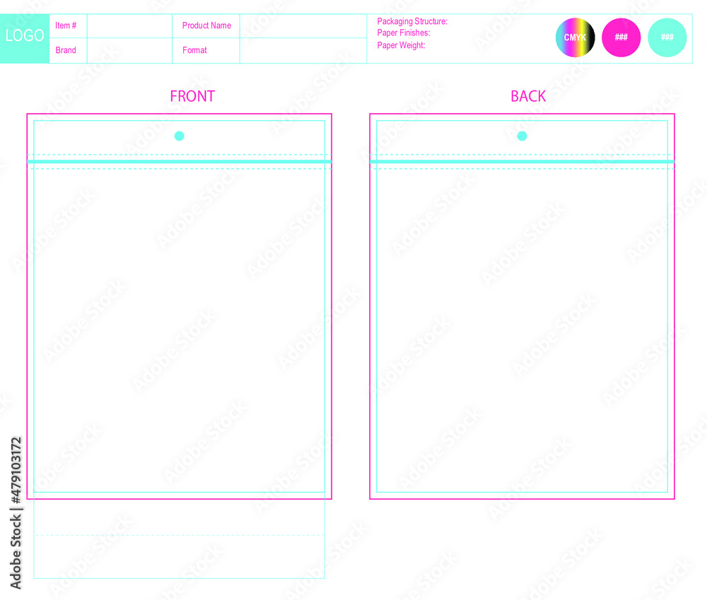 Customizable Bag Packaging Vector Illustration, Custom Dieline Scaled ...