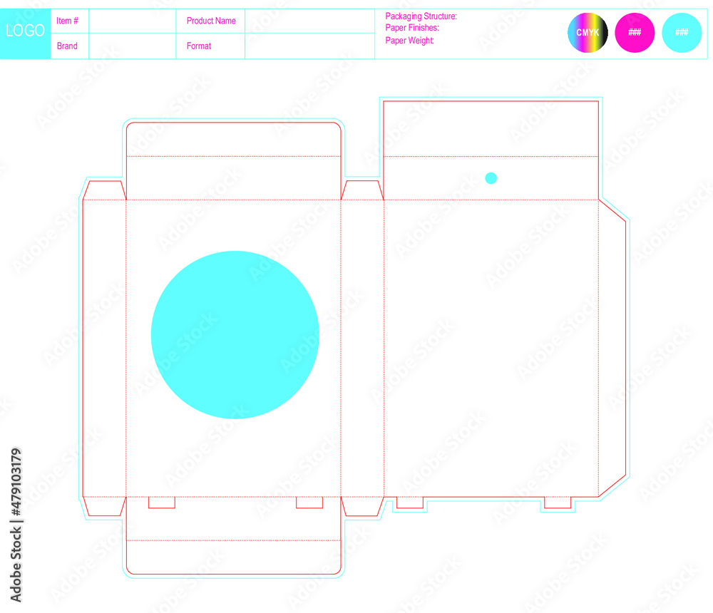 Vektorová grafika „Die-Cut Template Box Package Design, 3D Box Package ...