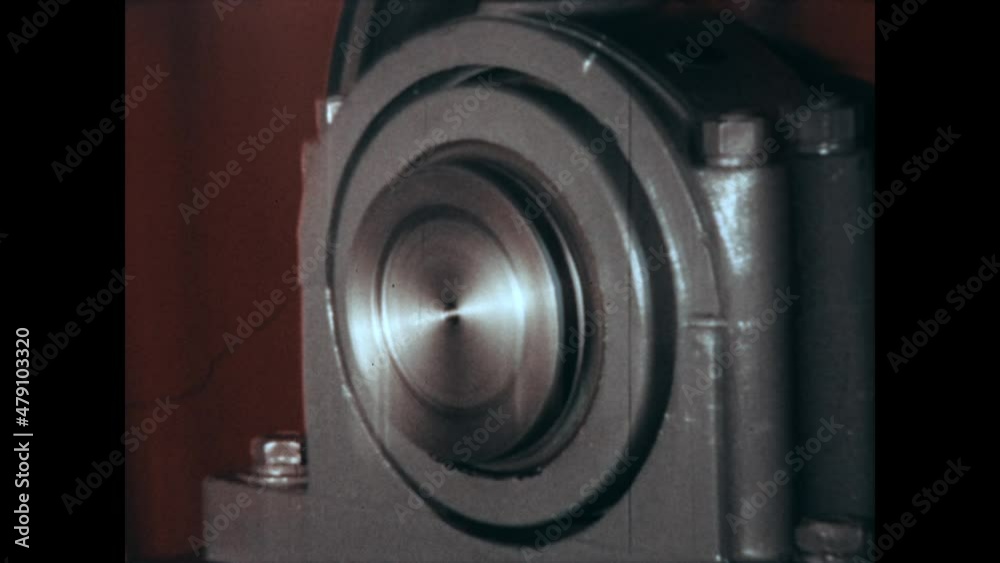 Spinning Testing Wheel 1967 - The camera zooms in on the spinning wheel ...