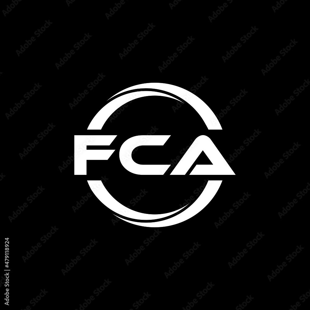 Vecteur Stock FCA letter logo design with black background in ...