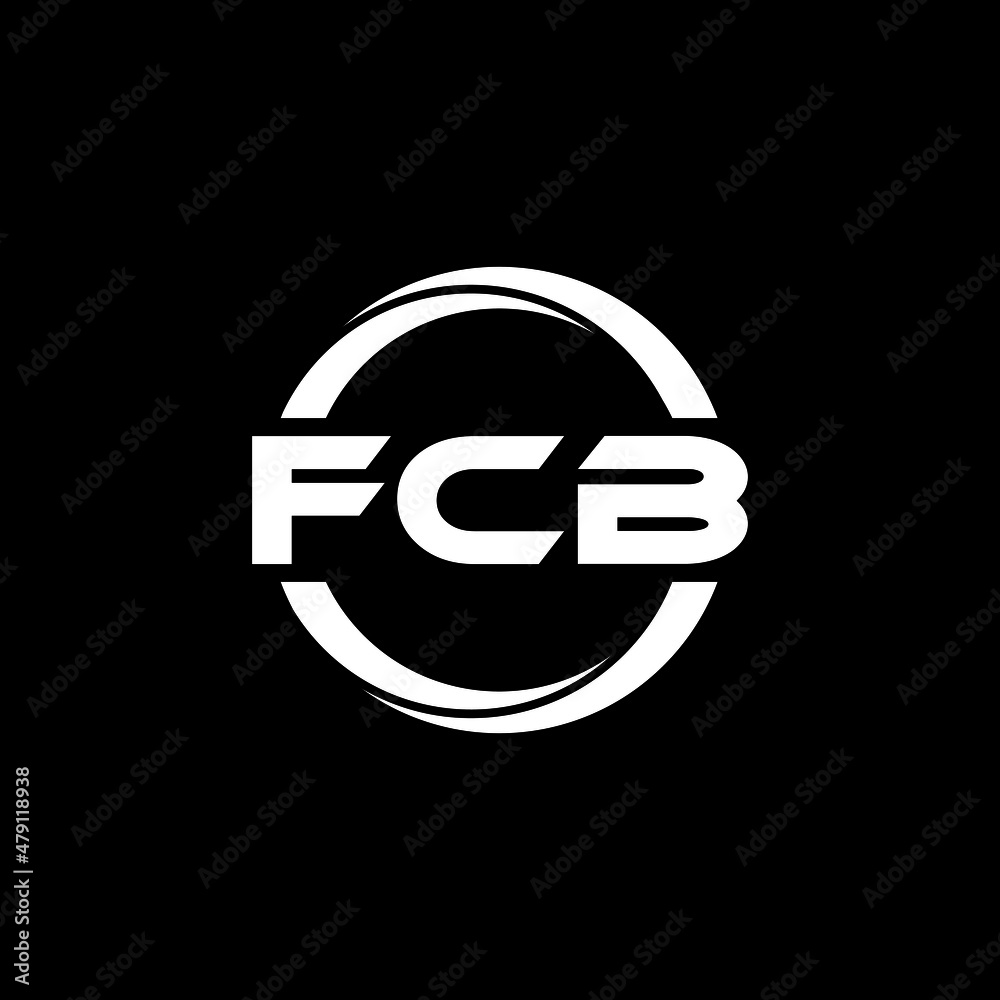 FCB letter logo design with black background in illustrator, vector ...