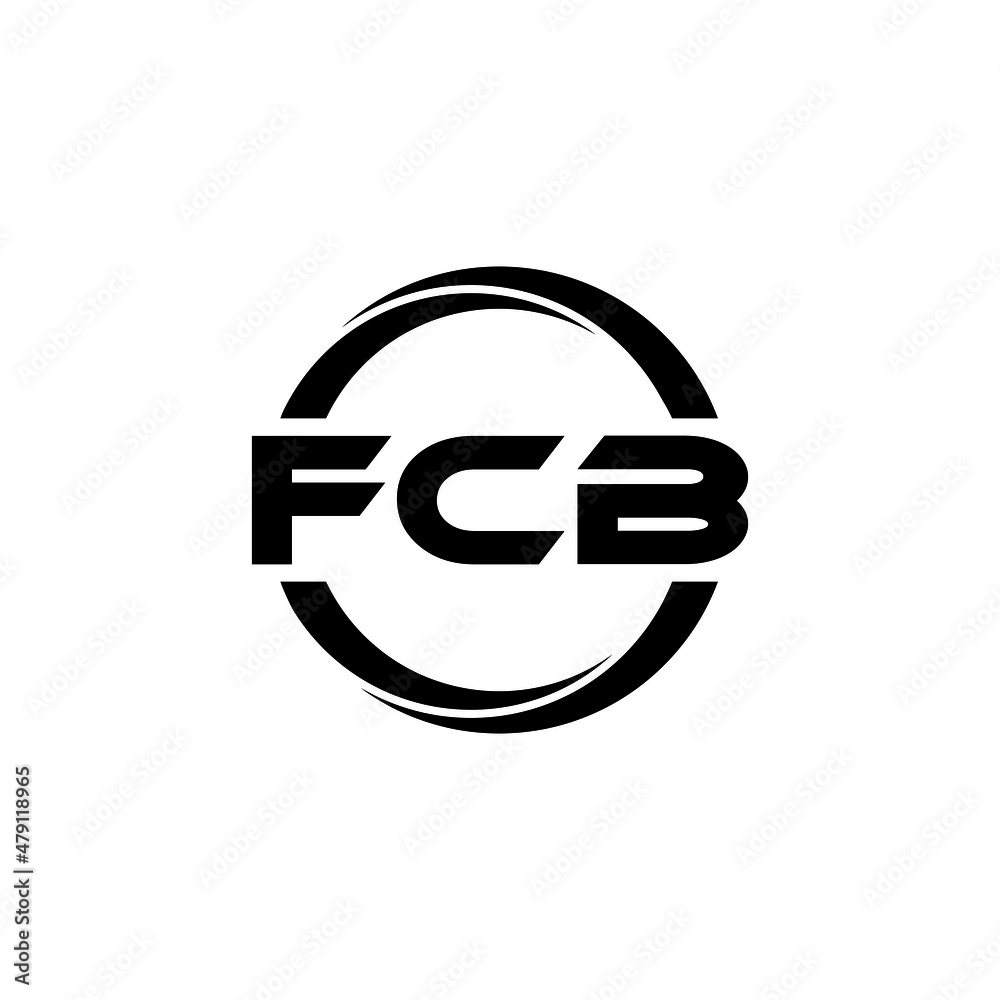 FCB letter logo design with white background in illustrator, vector ...
