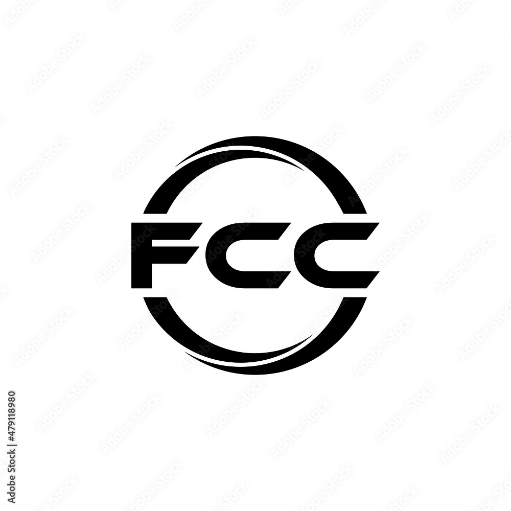 Vetor do Stock: FCC letter logo design with white background in ...