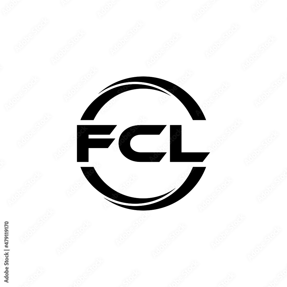 FCL letter logo design with white background in illustrator, vector ...