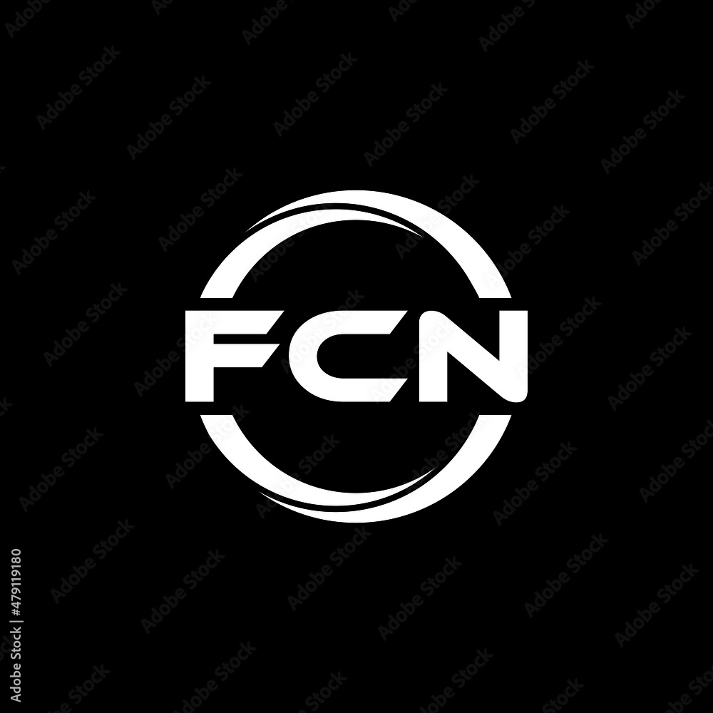 FCN letter logo design with black background in illustrator, vector ...