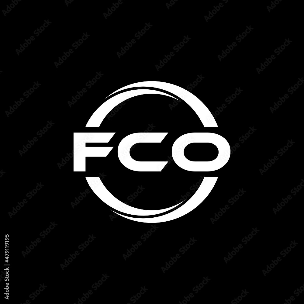 FCO letter logo design with black background in illustrator, vector ...