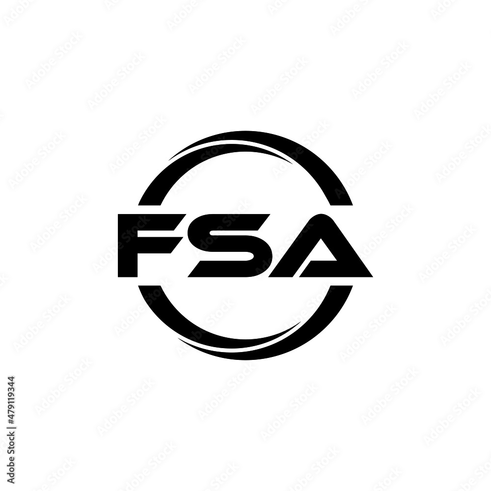 FSA letter logo design with white background in illustrator, vector ...