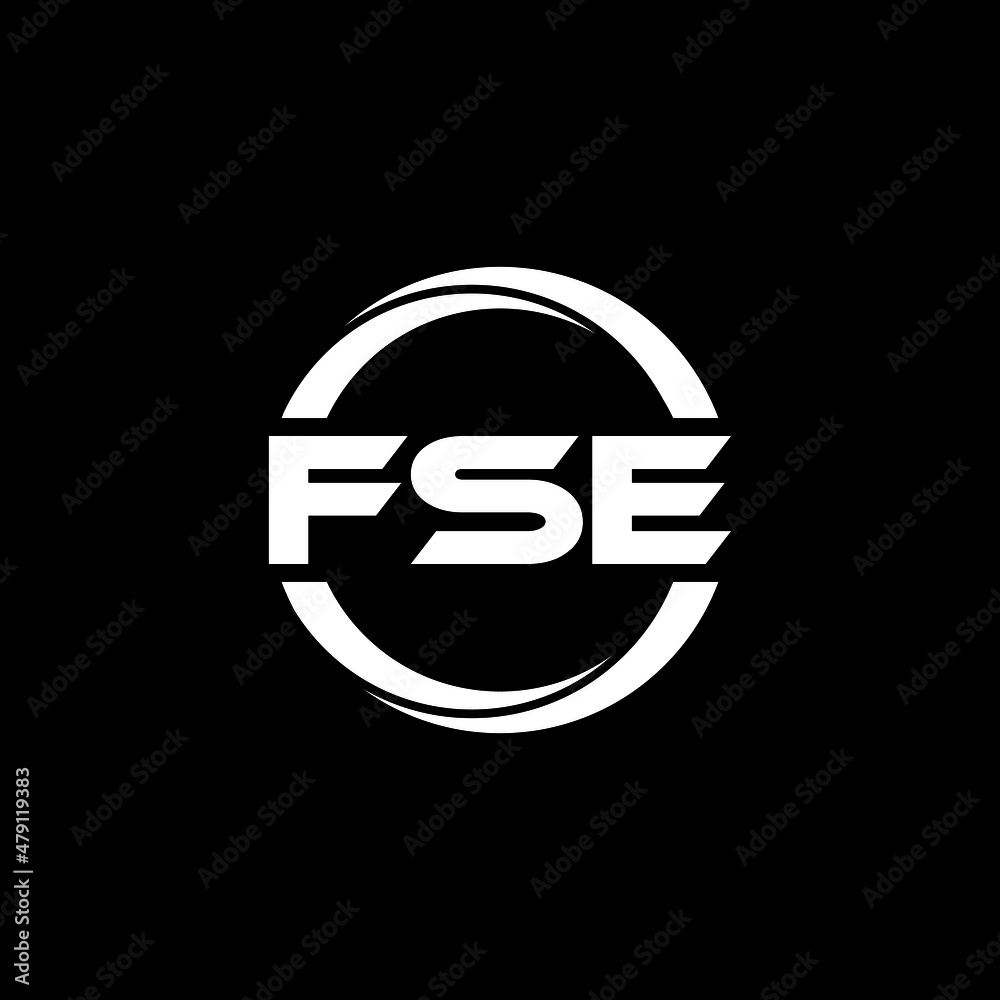 FSE letter logo design with black background in illustrator, vector ...