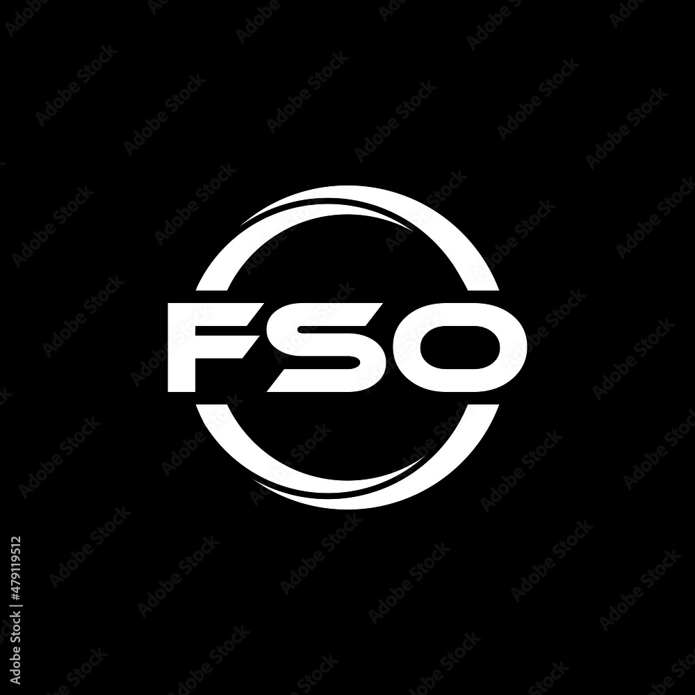 FSO letter logo design with black background in illustrator, vector ...
