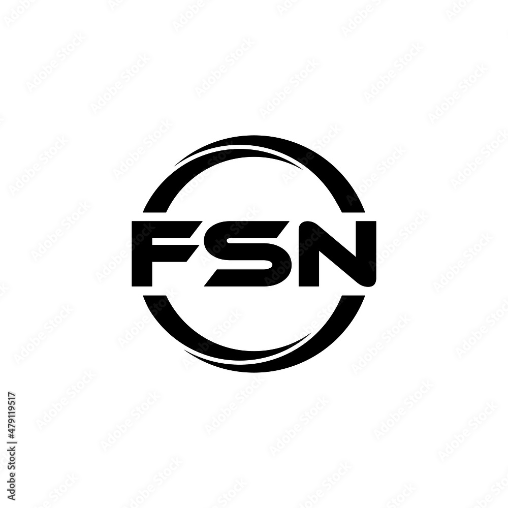 Vecteur Stock FSN letter logo design with white background in illustrator, vector logo modern ...