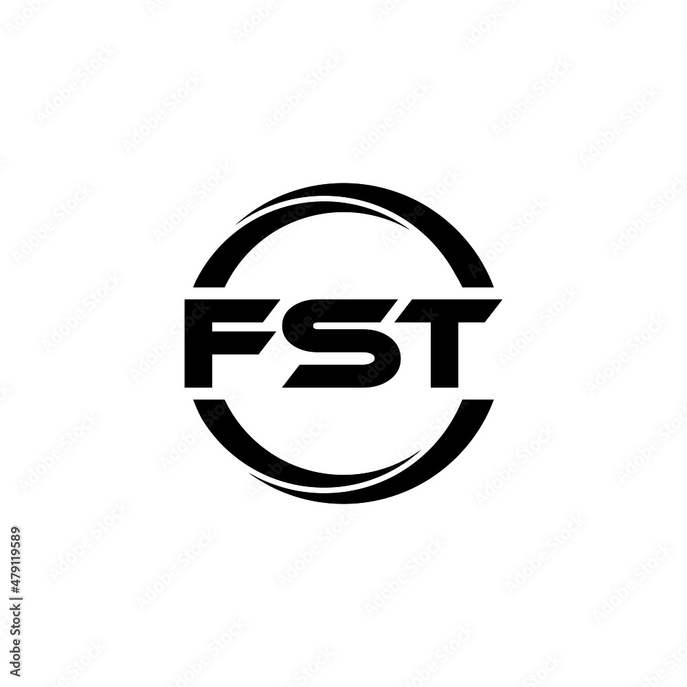 FST letter logo design with white background in illustrator, vector ...