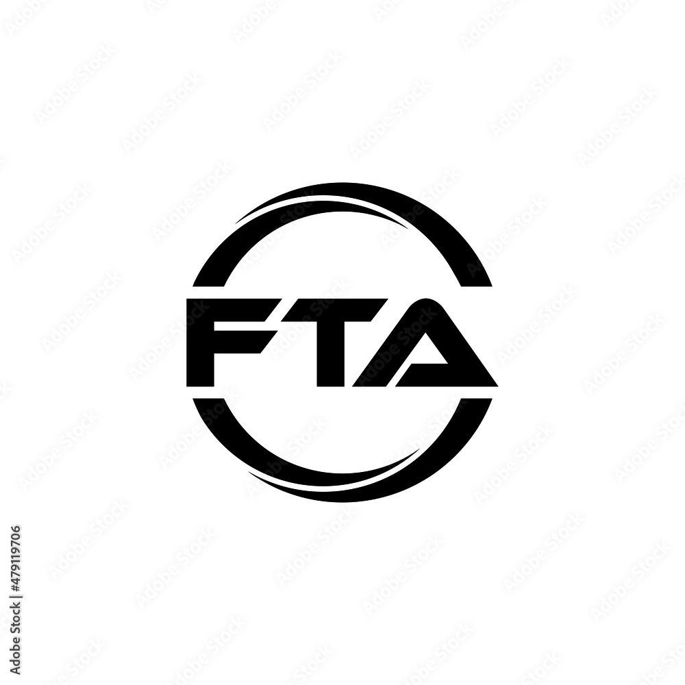 FTA letter logo design with white background in illustrator, vector ...
