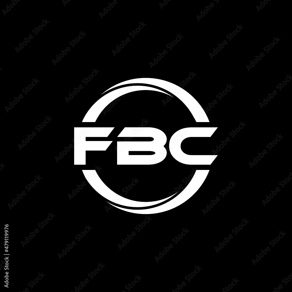 FBC letter logo design with black background in illustrator, vector ...