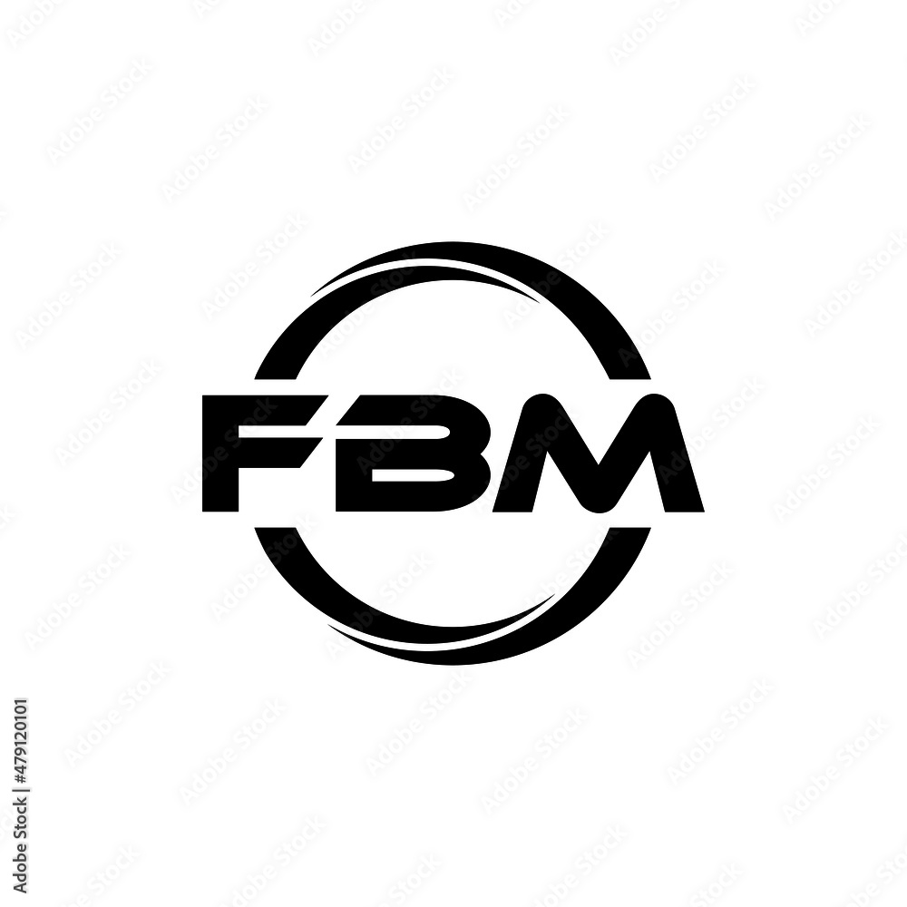 FBM letter logo design with white background in illustrator, vector ...