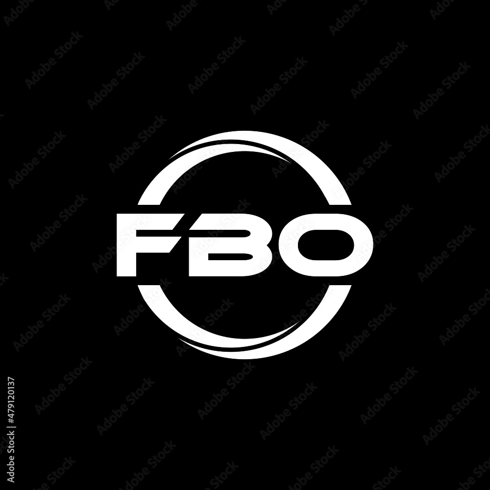 FBO letter logo design with black background in illustrator, vector ...