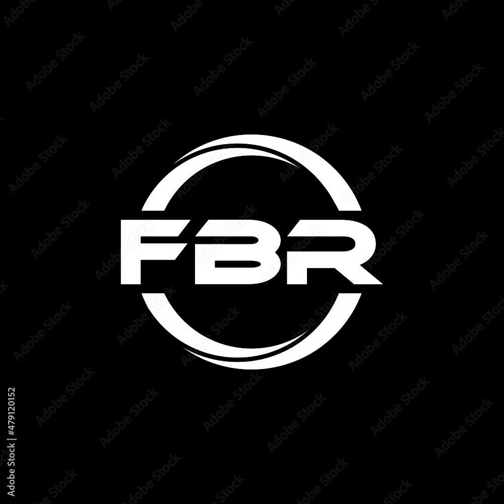 FBR letter logo design with black background in illustrator, vector ...