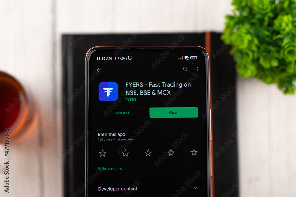 West Bangal, India - January 7, 2022 : Fyers logo on phone screen stock ...