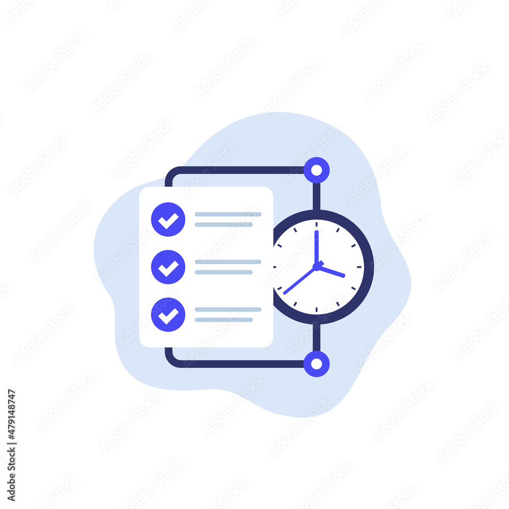 timesheet, time tracking vector icon Stock Vector | Adobe Stock