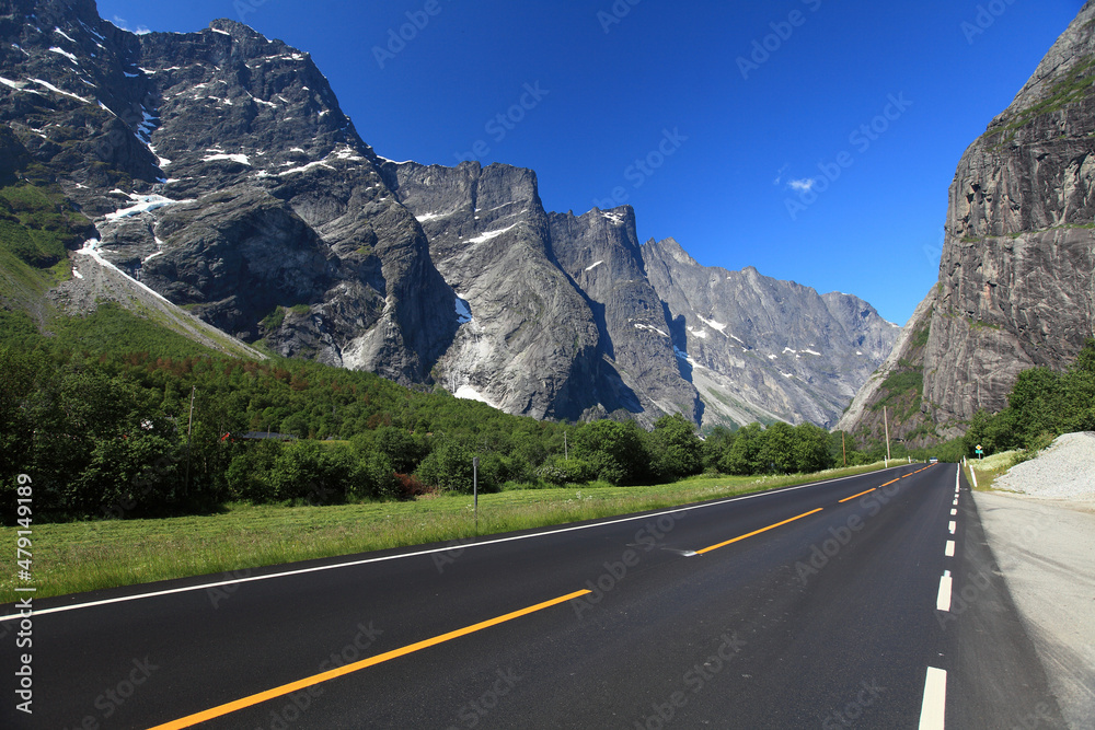 The Troll Wall or Trollveggen - part of the mountain massif ...