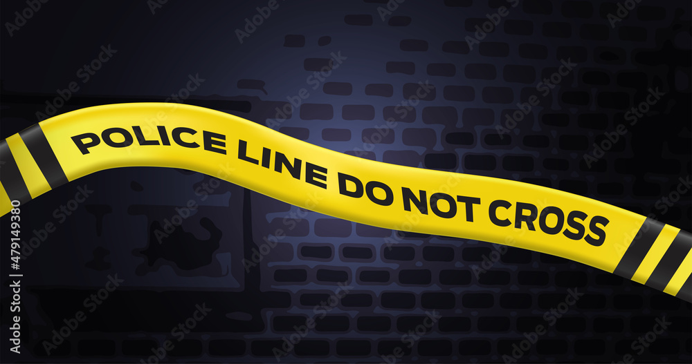 Vector illustration of the ribbon symbol for the police line being ...