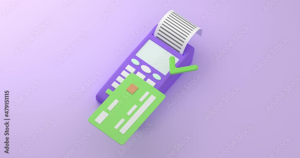 Payment terminal animation. Near field communication. Contactless ...