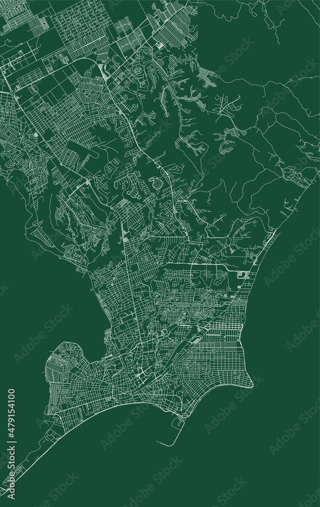 Maceio city Brazil municipality vector map. Green street map ...