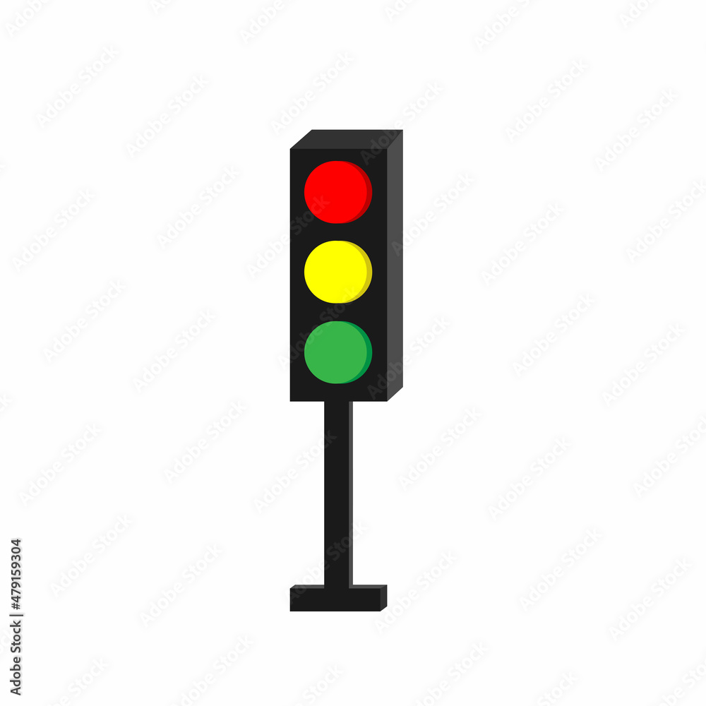 traffic light vector for animation, design elements, cartoons. cheerful ...