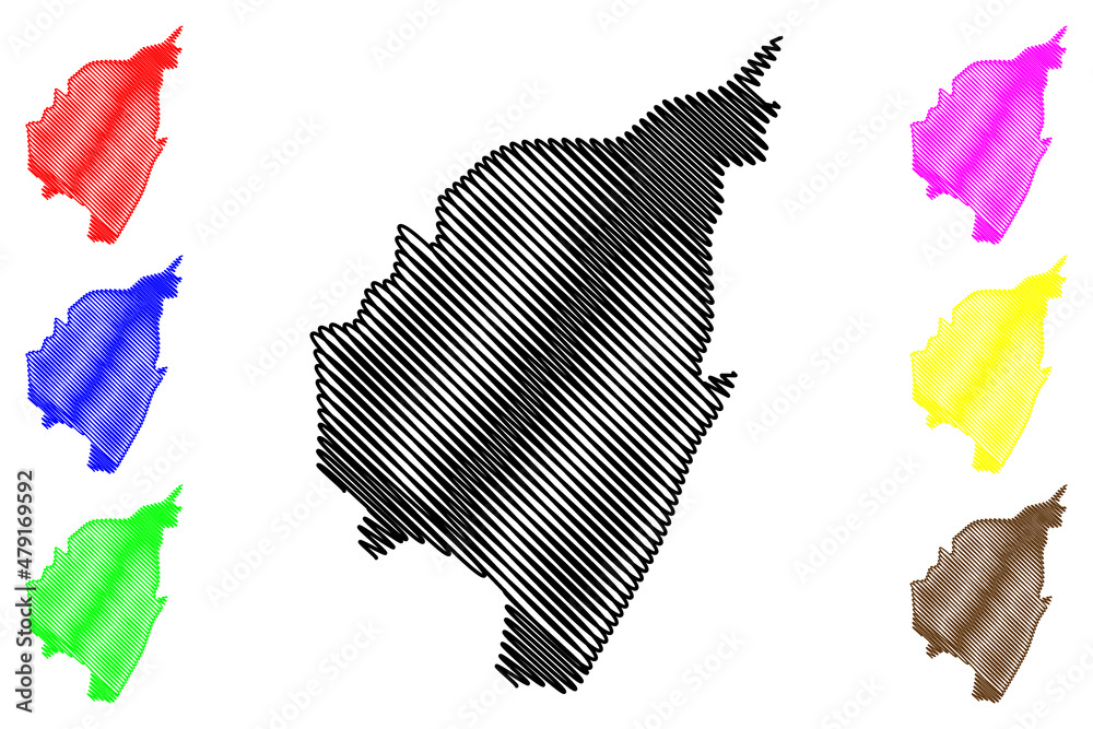 Tirupathur district (Tamil Nadu State, Republic of India) map vector ...