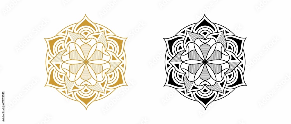 decoration motif flower logo design illustration Stock Vector | Adobe Stock