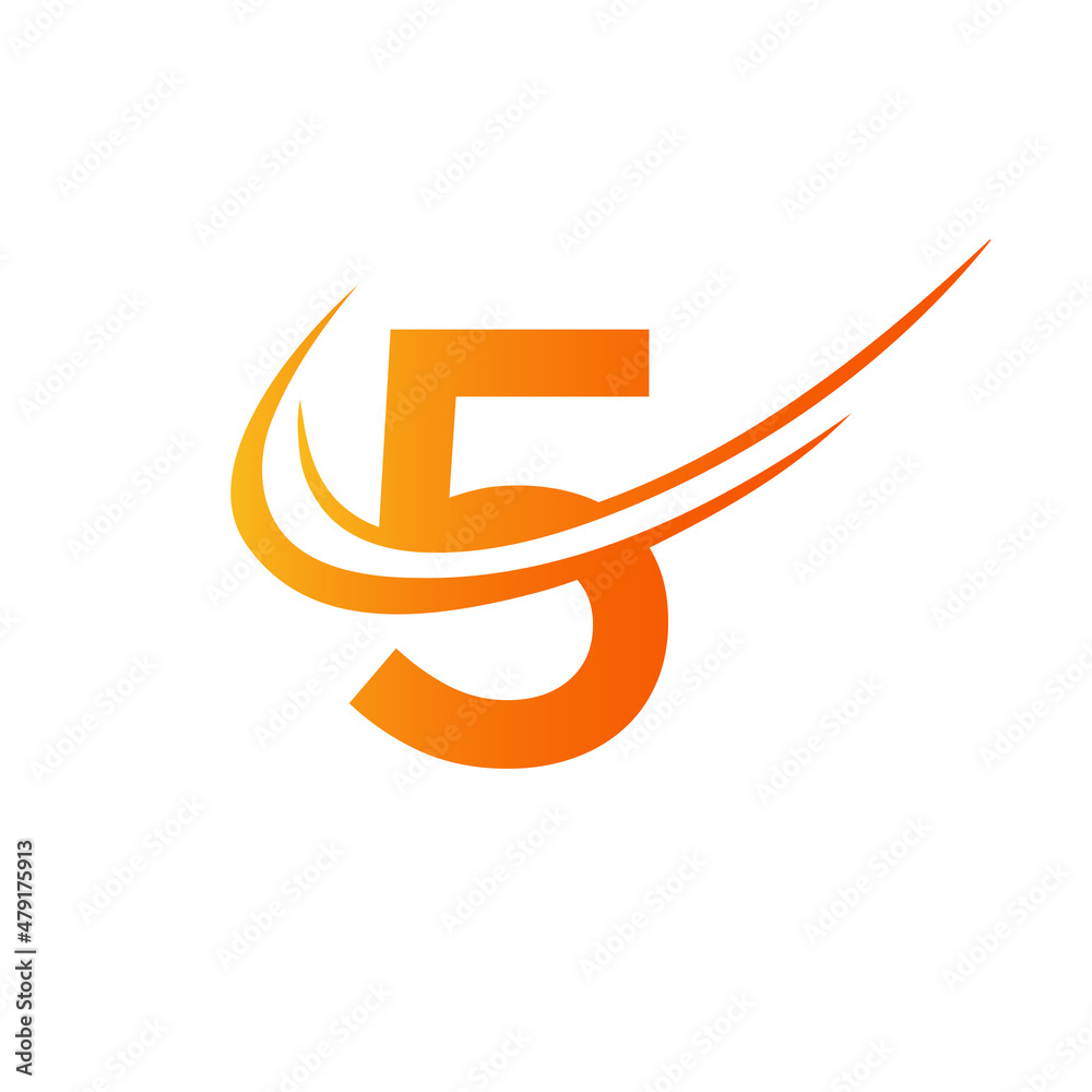 Initial Letter 5 Logo Vector Template Modern and Simple Design. 5 ...