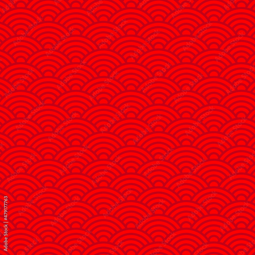 Japanese red background pattern.Chinese new year concept.Fish scales ...