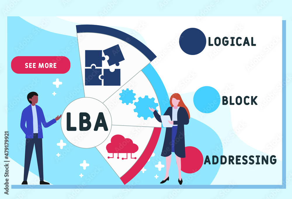 LBA - Logical Block Addressing acronym. business concept background ...