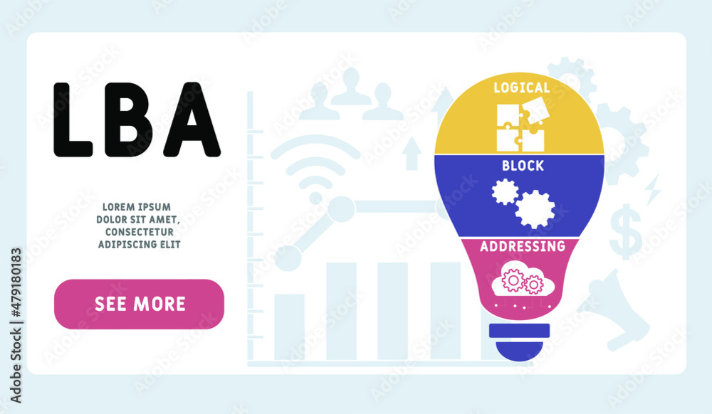 Vecteur Stock LBA - Logical Block Addressing acronym. business concept ...