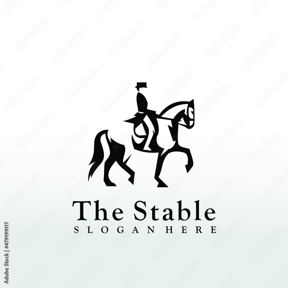 horse racing logo, horse stable dressage logo design idea. Stock Vector ...
