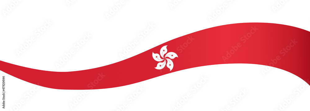 Long waving Hong Kong flag isolated on png or transparent background ...