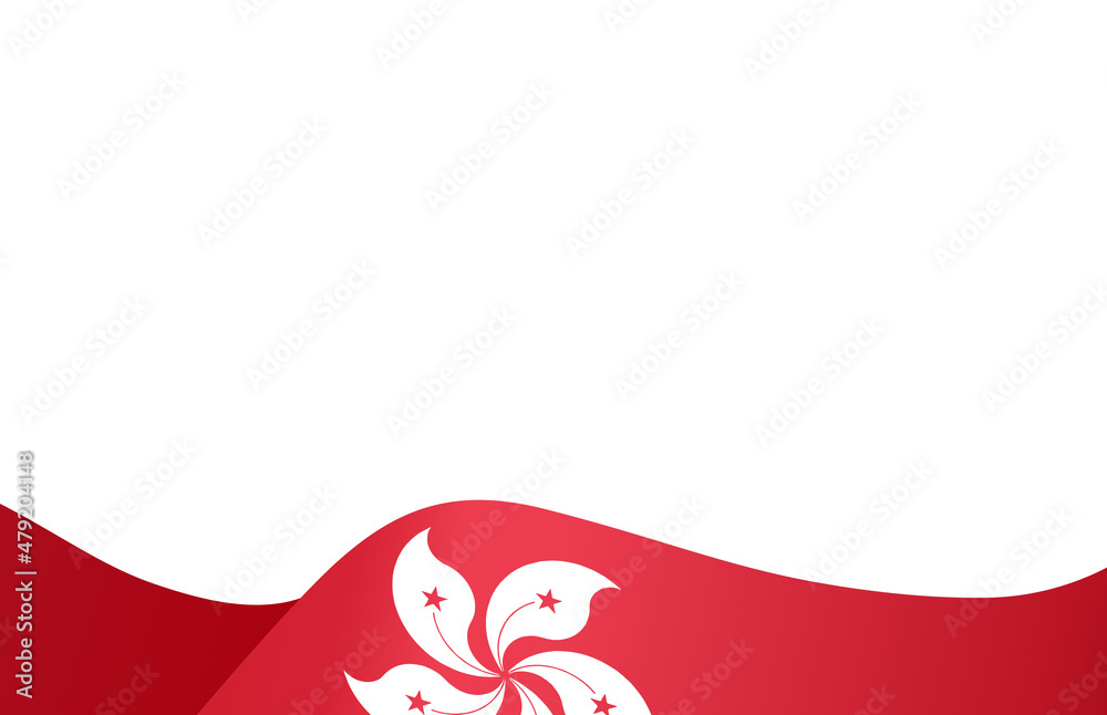 Down waving Hong Kong flag isolated on png or transparent background ...