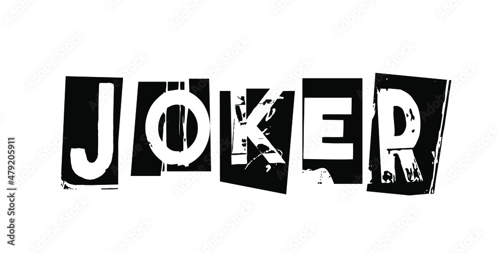 Joker. Vector punk style typography lettering and font for grunge ...