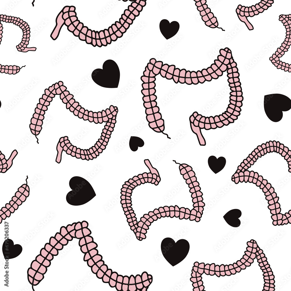 Bowel texture repeating pattern for gastroenterologist background. Fun ...