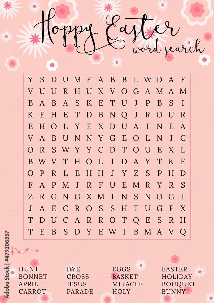 Easter word search puzzle. Educational game. Holiday crossword ...