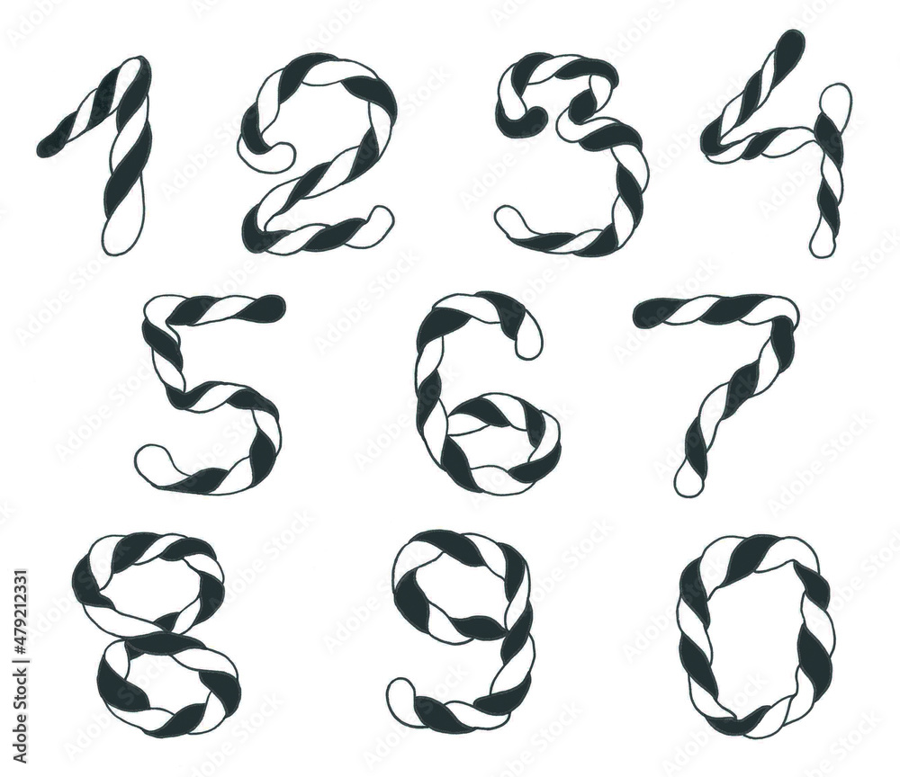 An elegant contrasting creative set of numbers for writing dates of ...