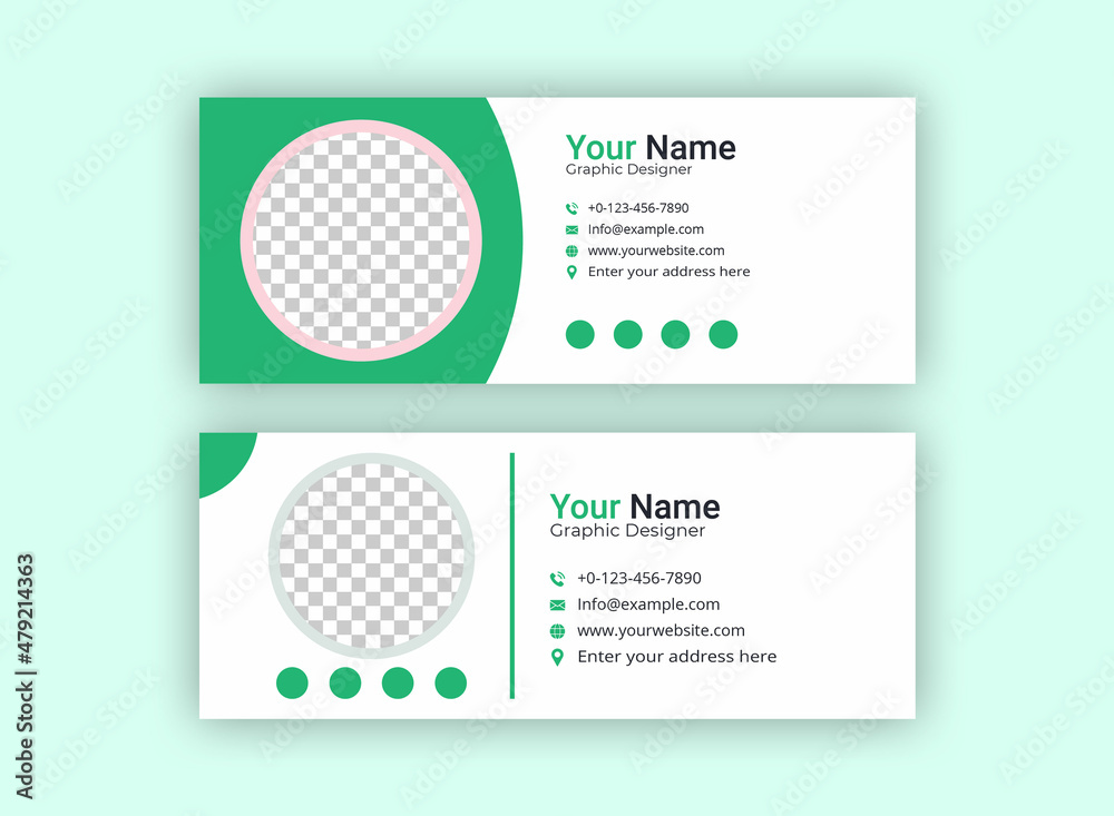 Vektorová grafika „Business Email Signature Template Design. With Two ... Vektorová grafika „Business Email Signature Template Design. With Two ...