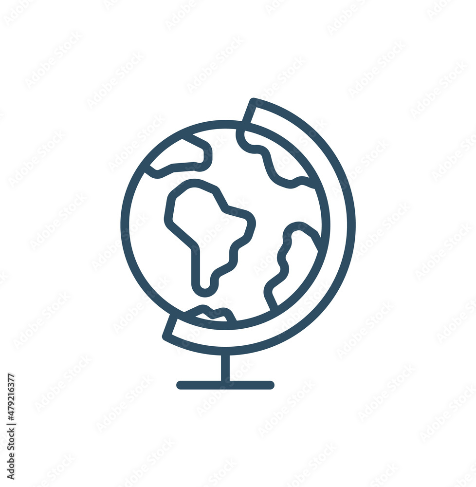 school globe icon in linear style vector illustration. black school ...