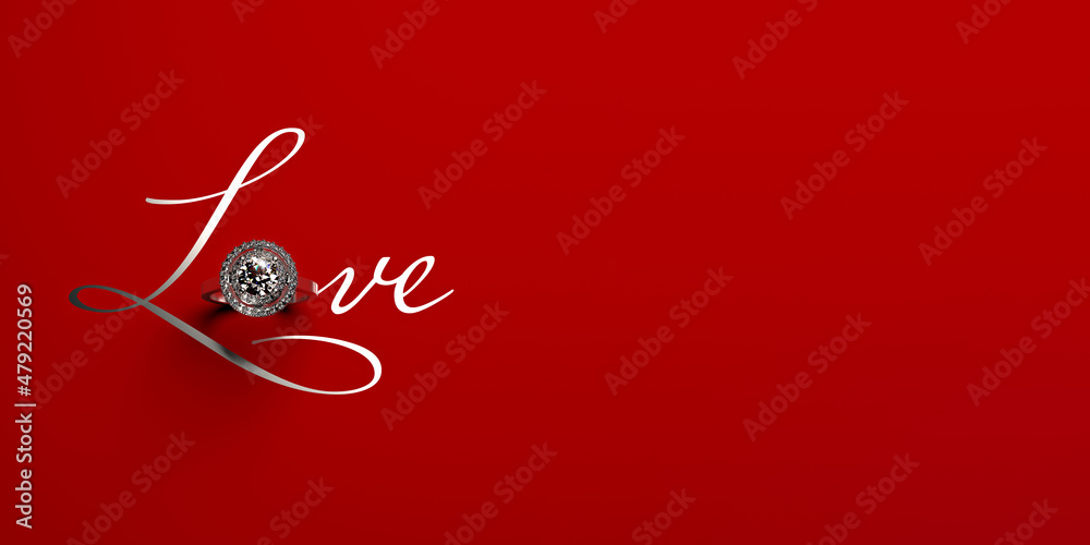 Luxury engagement ring in white gold with diamonds as the letter "O" in ...