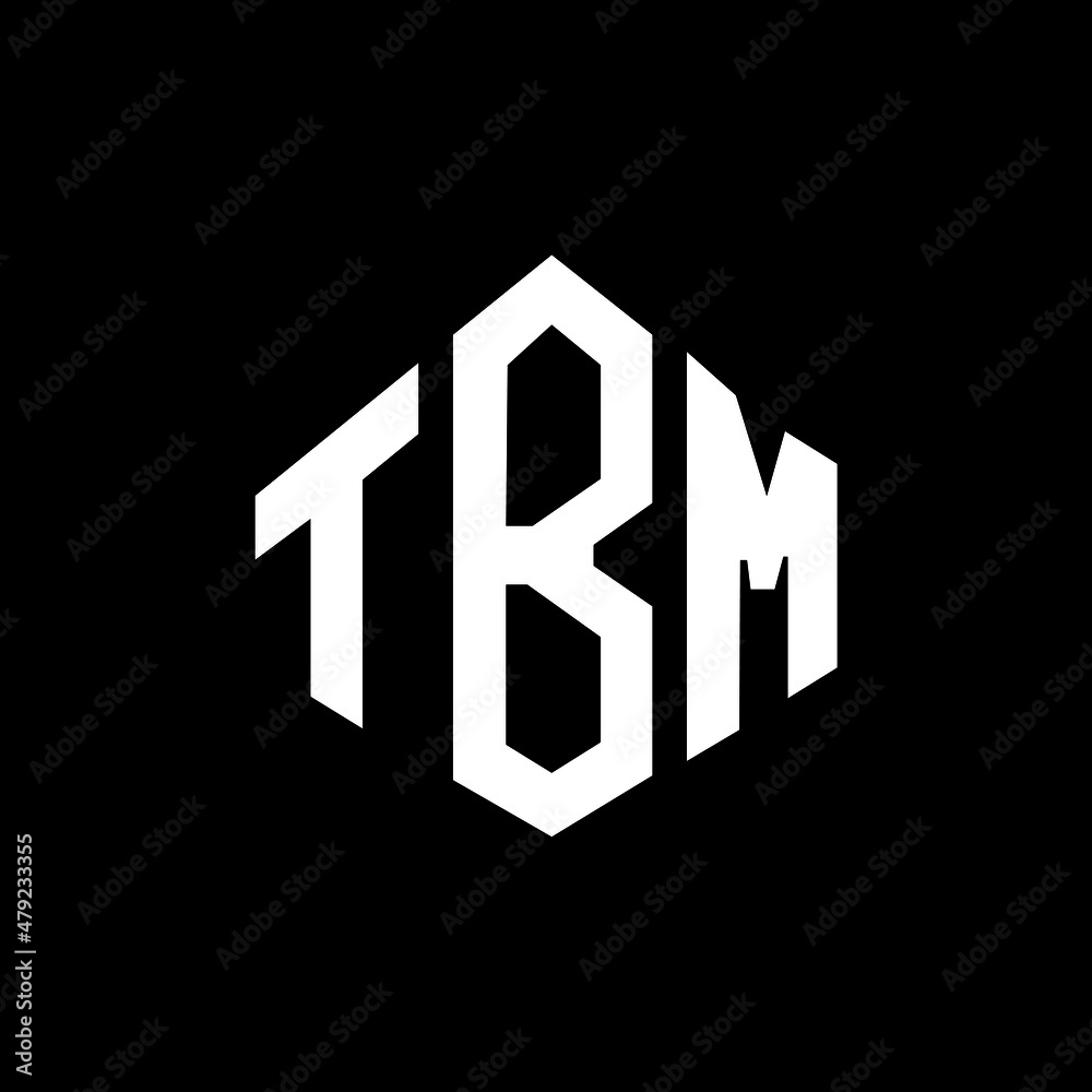 TBM letter logo design with polygon shape. TBM polygon and cube shape ...