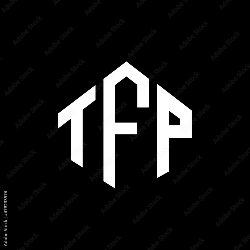 TFP letter logo design with polygon shape. TFP polygon and cube shape ...