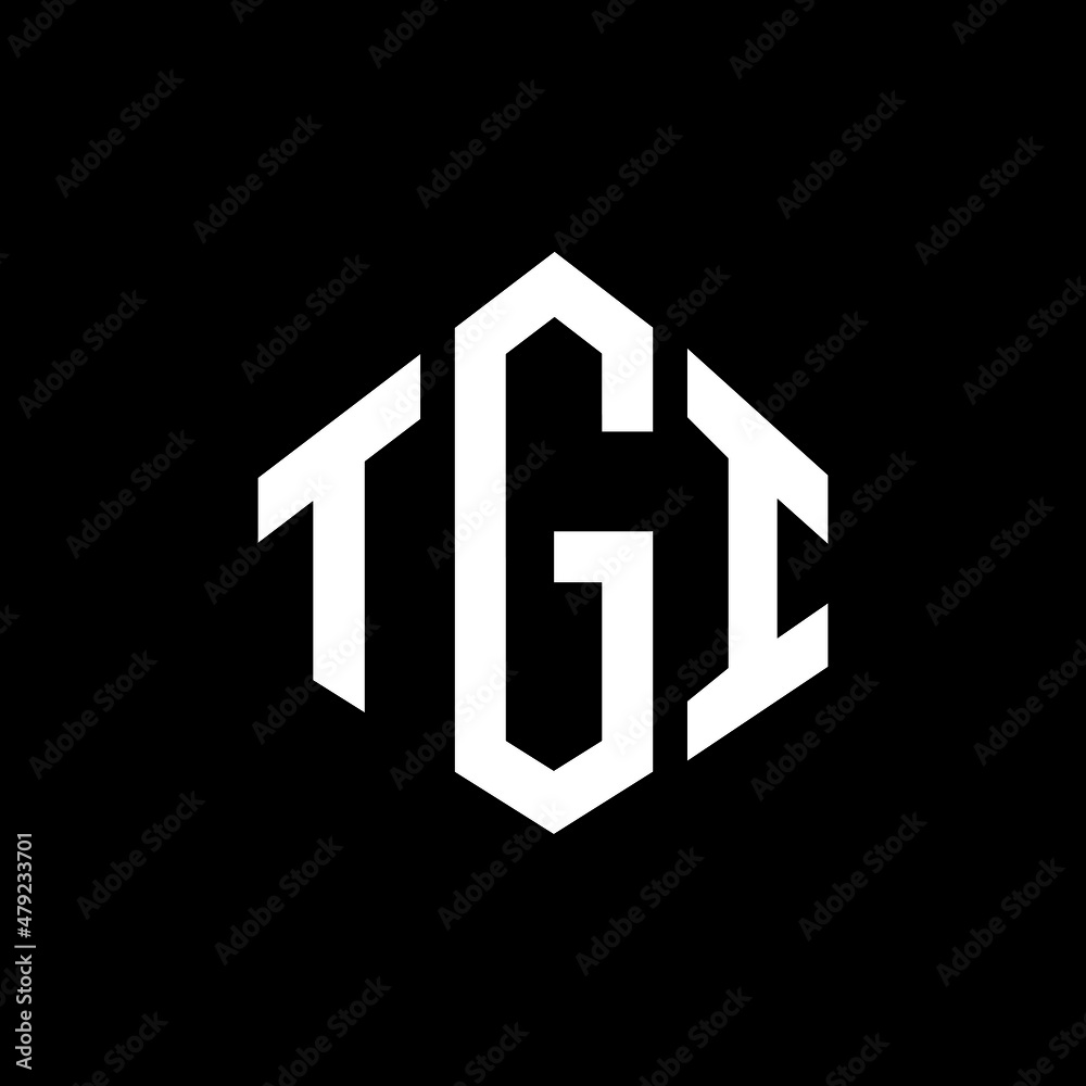 TGI letter logo design with polygon shape. TGI polygon and cube shape ...