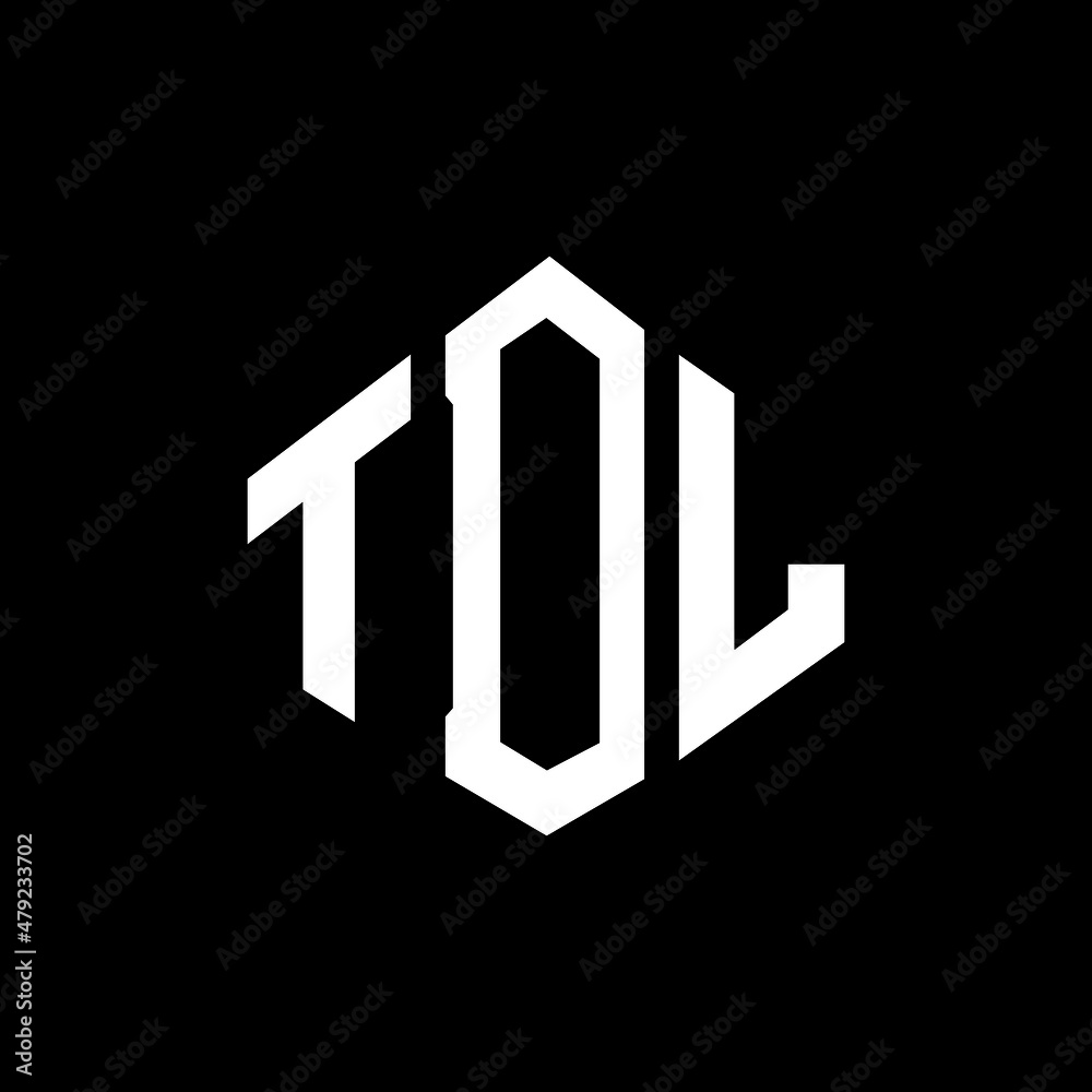 TDL letter logo design with polygon shape. TDL polygon and cube shape ...