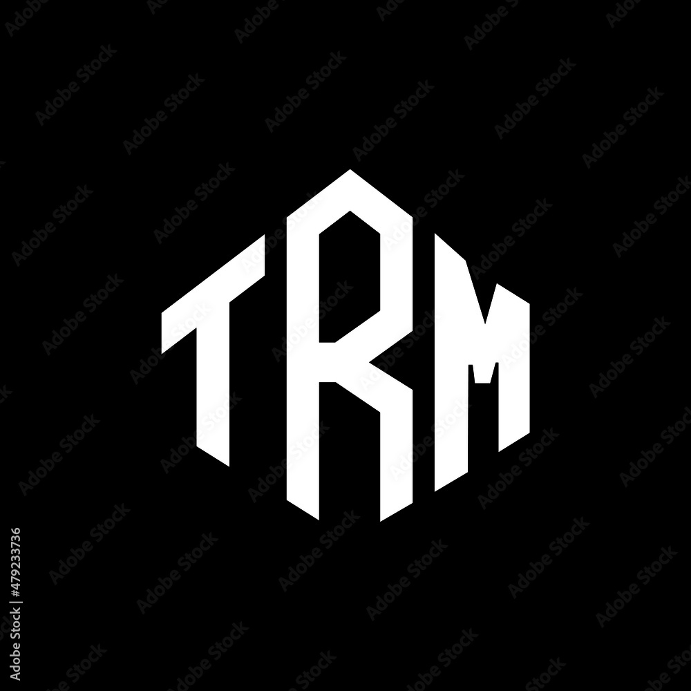 TRM letter logo design with polygon shape. TRM polygon and cube shape ...